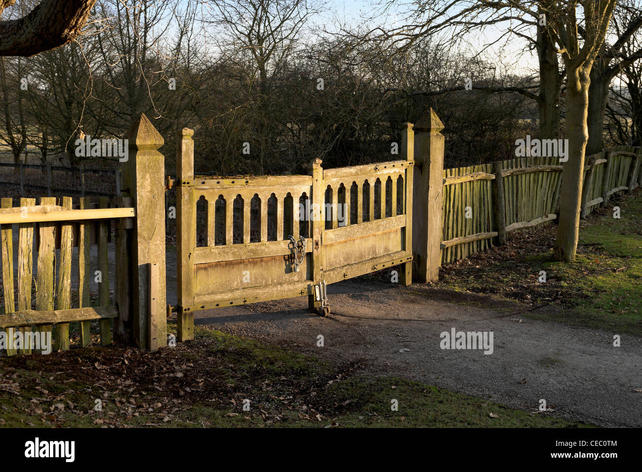 a locked gate with a chain Stock Photo - Alamy