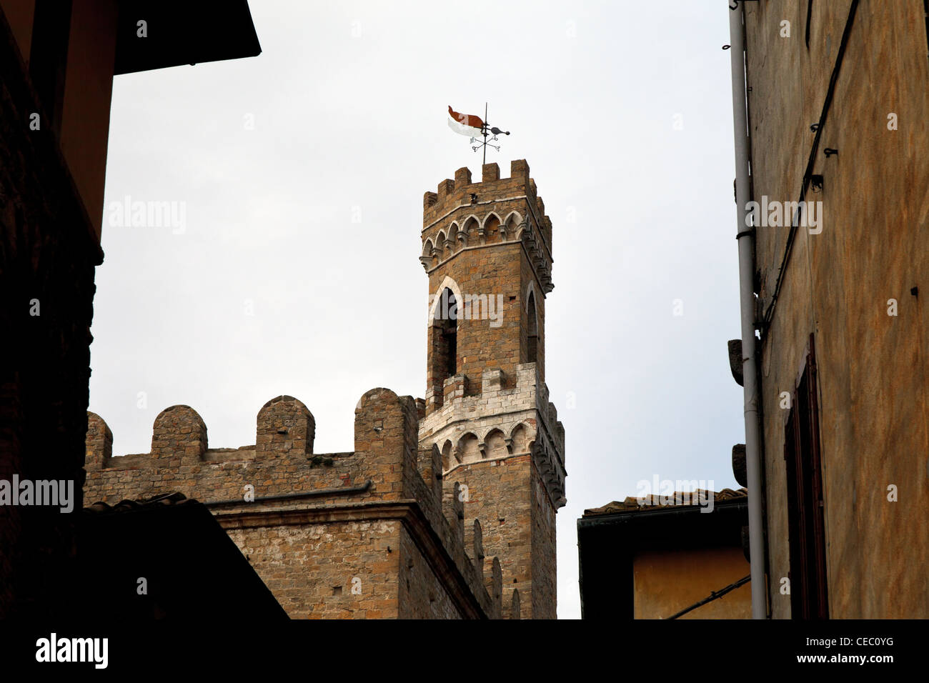 Tower of the Palace, Volterra Stock Photo - Alamy