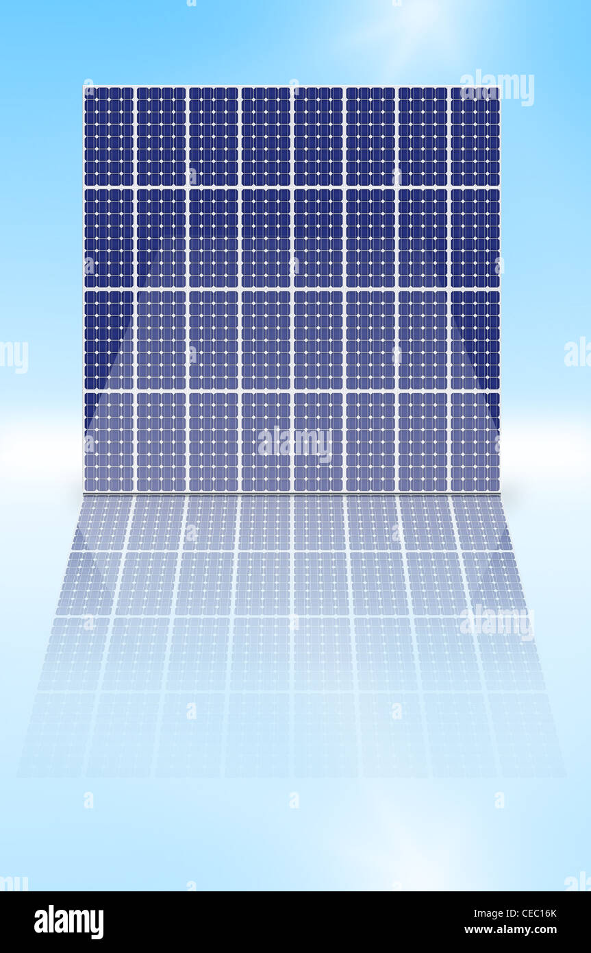 Illustration depicting a vertical array of photovoltaic solar panels ...