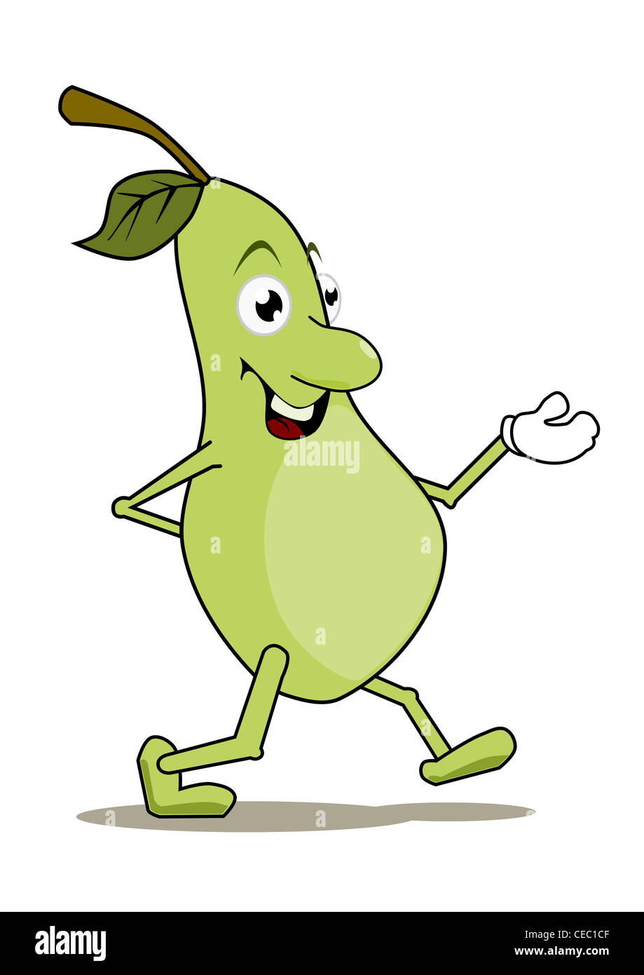 Funny pear walking on white Stock Photo - Alamy