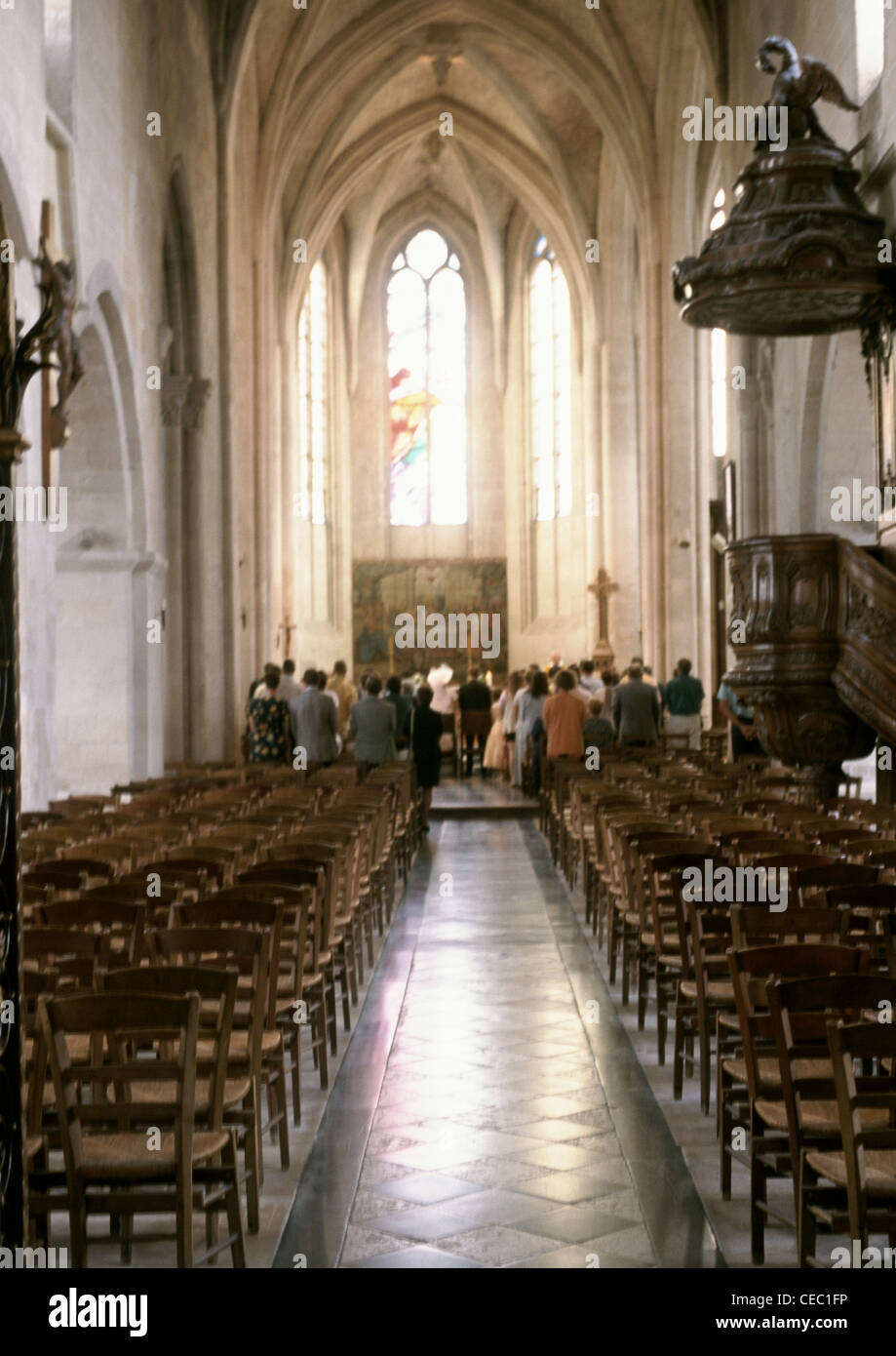 France, Paris, weding in church, rear view Stock Photo - Alamy