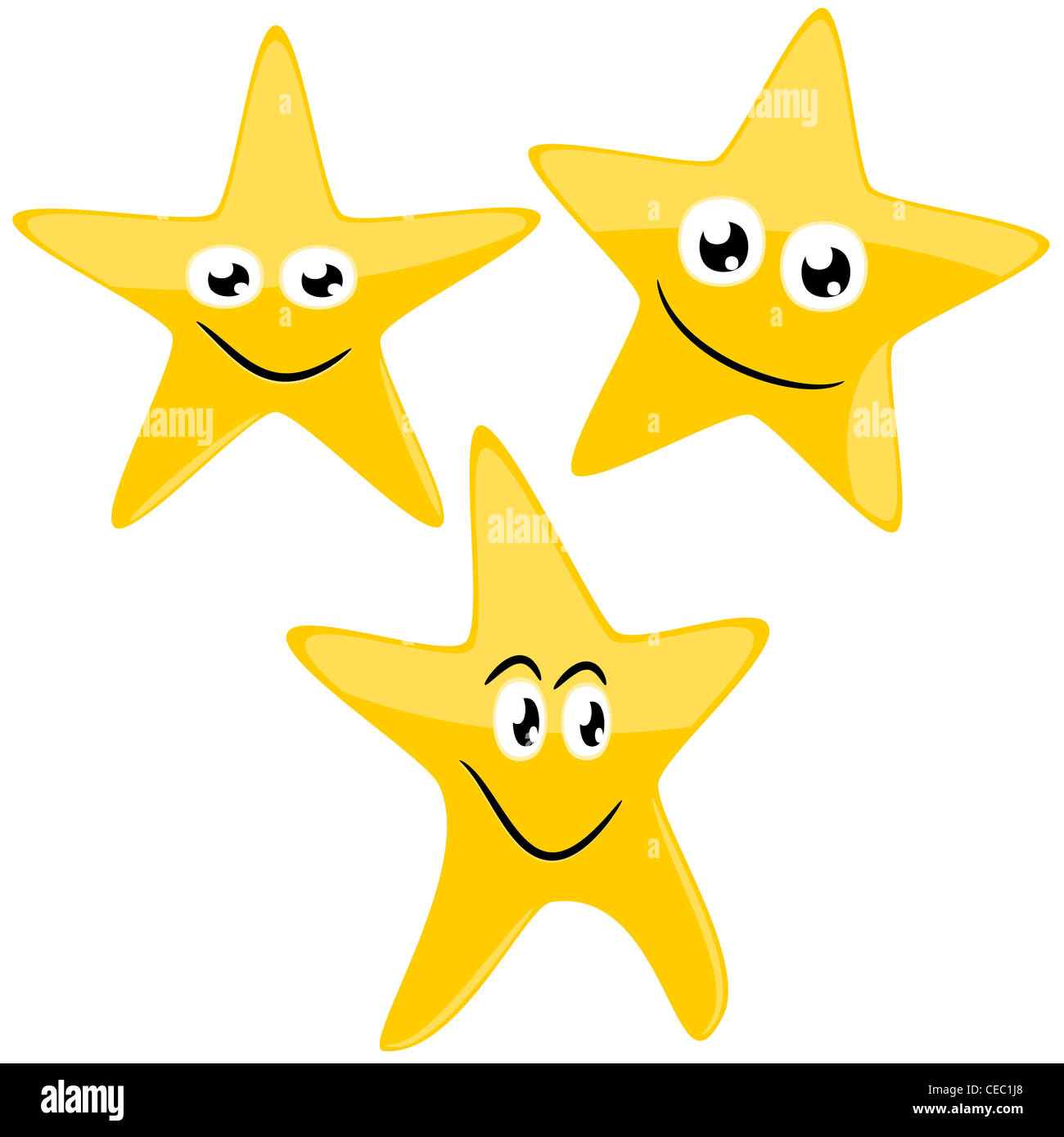 Funny stars, cartoon illustration Stock Photo - Alamy