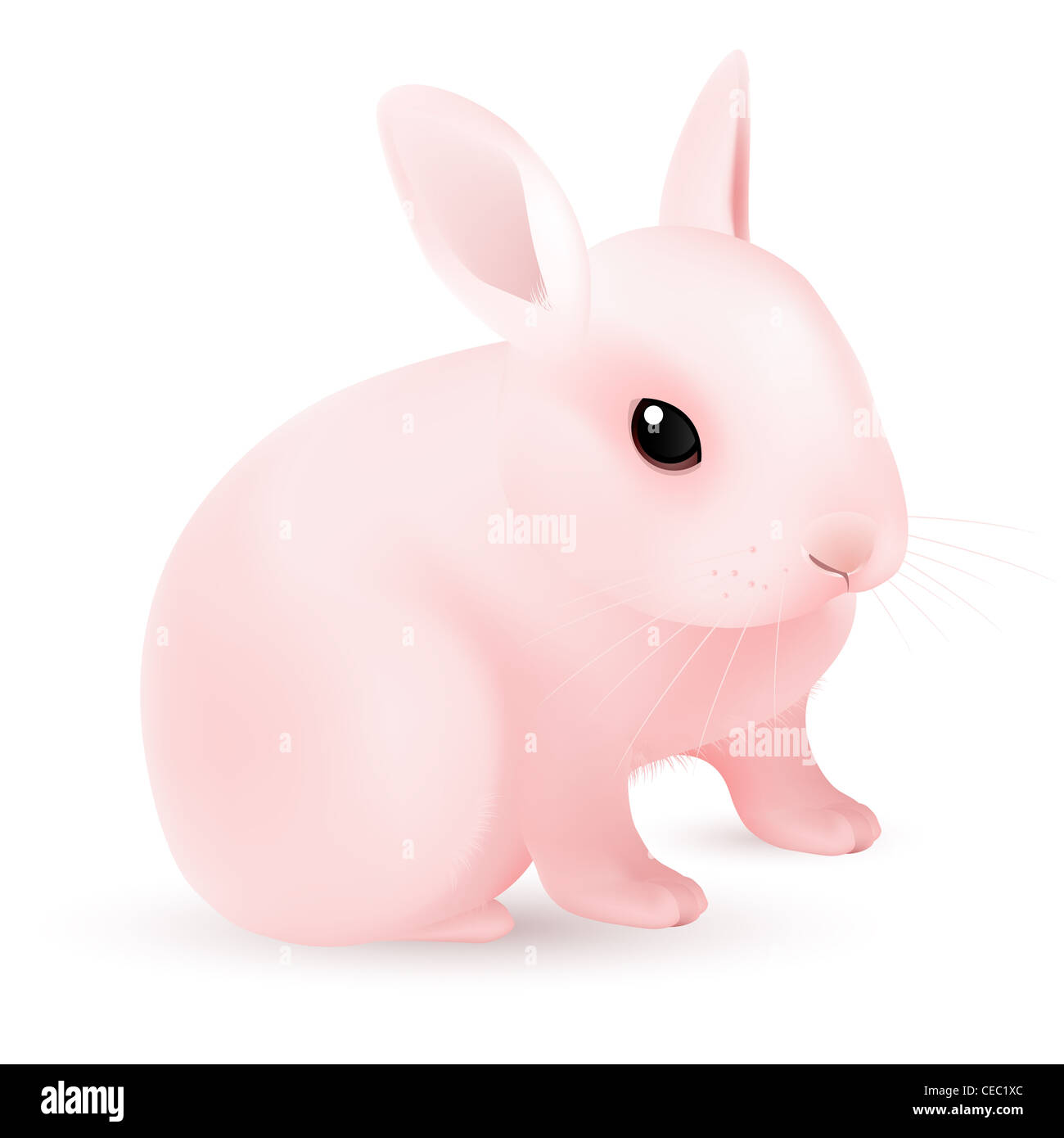 Pink Easter Bunny. Illustration on white background for design Stock ...