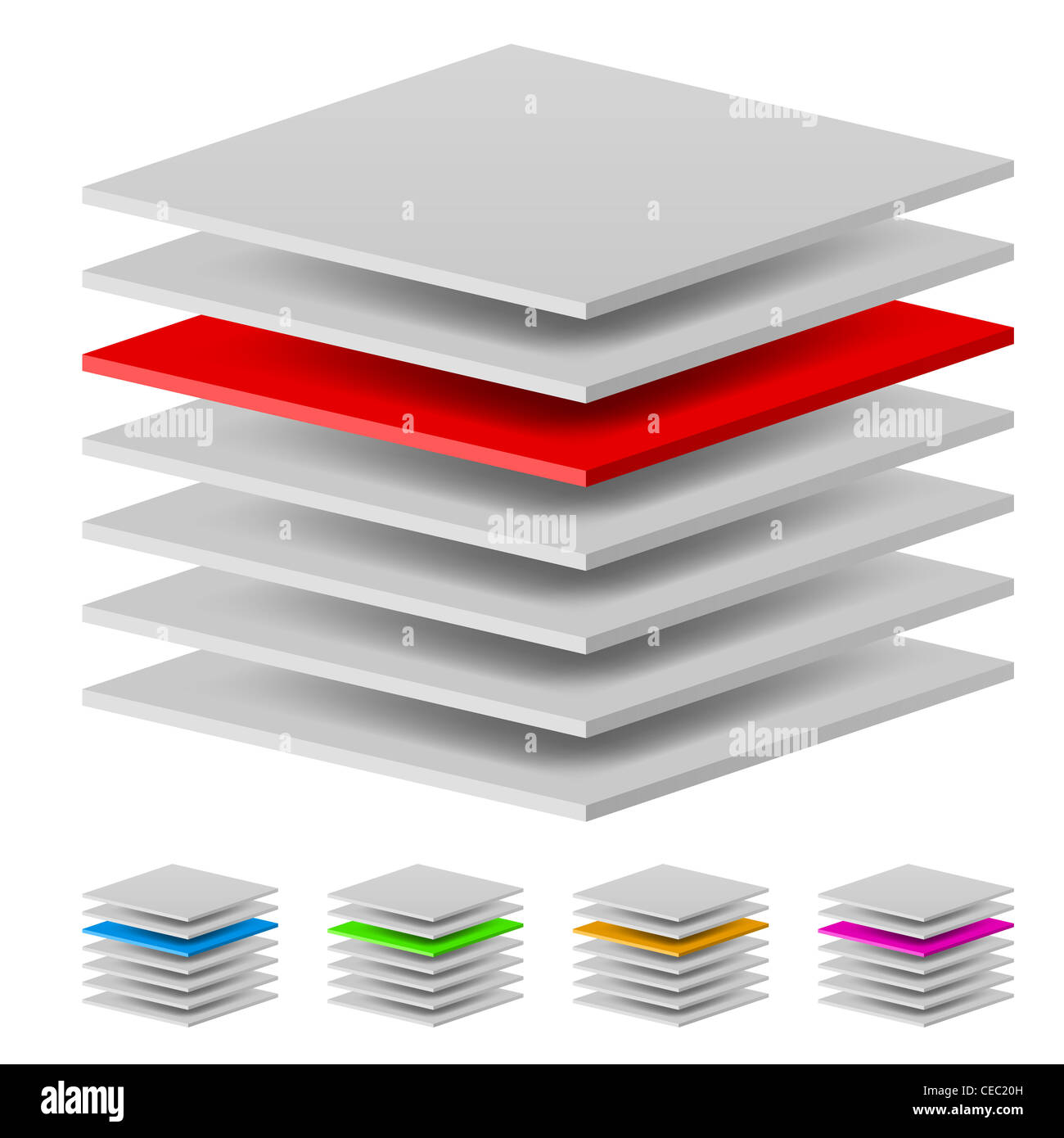 Multi layers. Illustration of the designer on a white background Stock ...