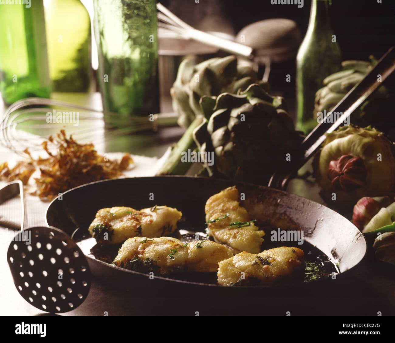 Monkfish filets in a pan hi-res stock photography and images - Alamy