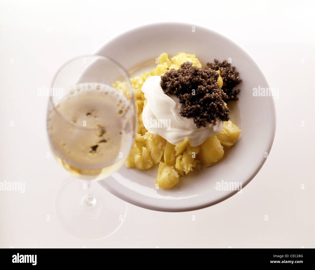 Mashed potato with caviar Stock Photo - Alamy