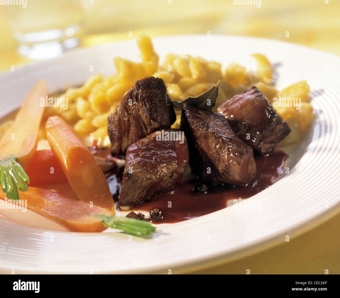 Deer ragout with spaetzle hi-res stock photography and images - Alamy