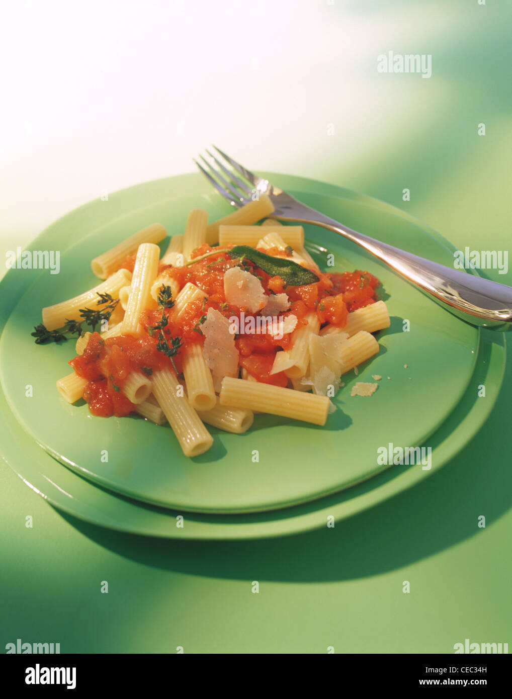 Sedanini with herbal tomatoes (Sedanini ai profumi dell'orto Stock ...