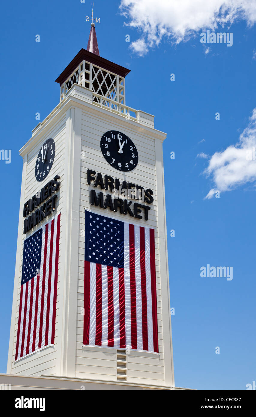 U.S.A., California, Los Angeles, the Farmers Market tower Stock Photo ...