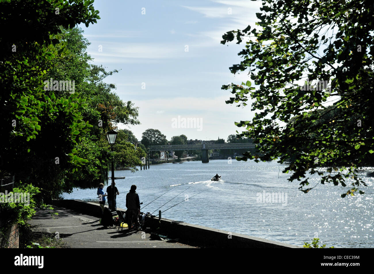 Fishing in The Thames at Strand on the Green Stock Photo - Alamy