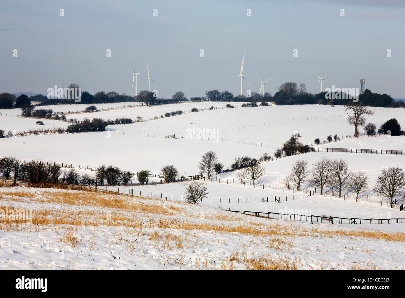 Snow and wind turbines hi-res stock photography and images - Alamy