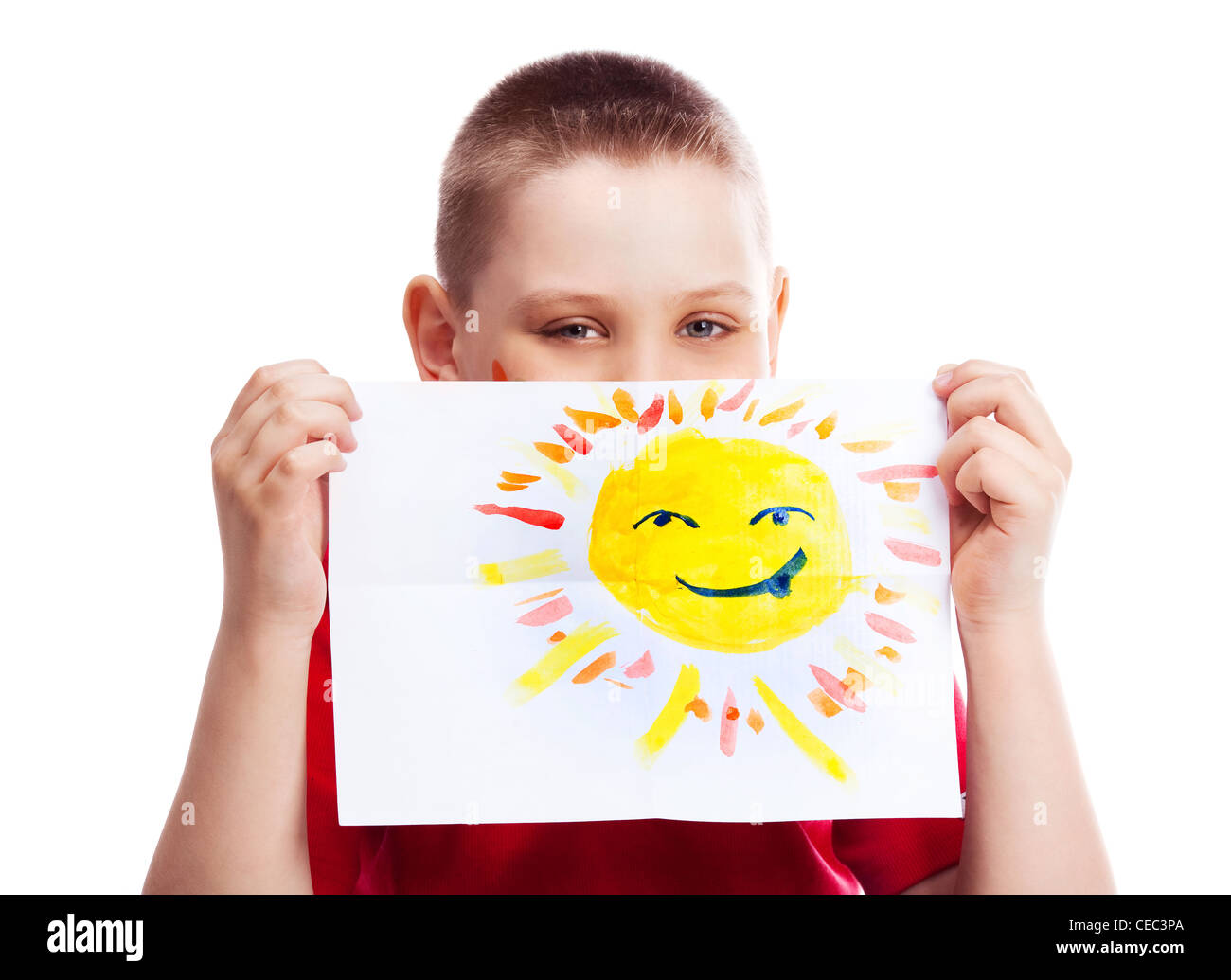 happy child drawing Stock Photo - Alamy