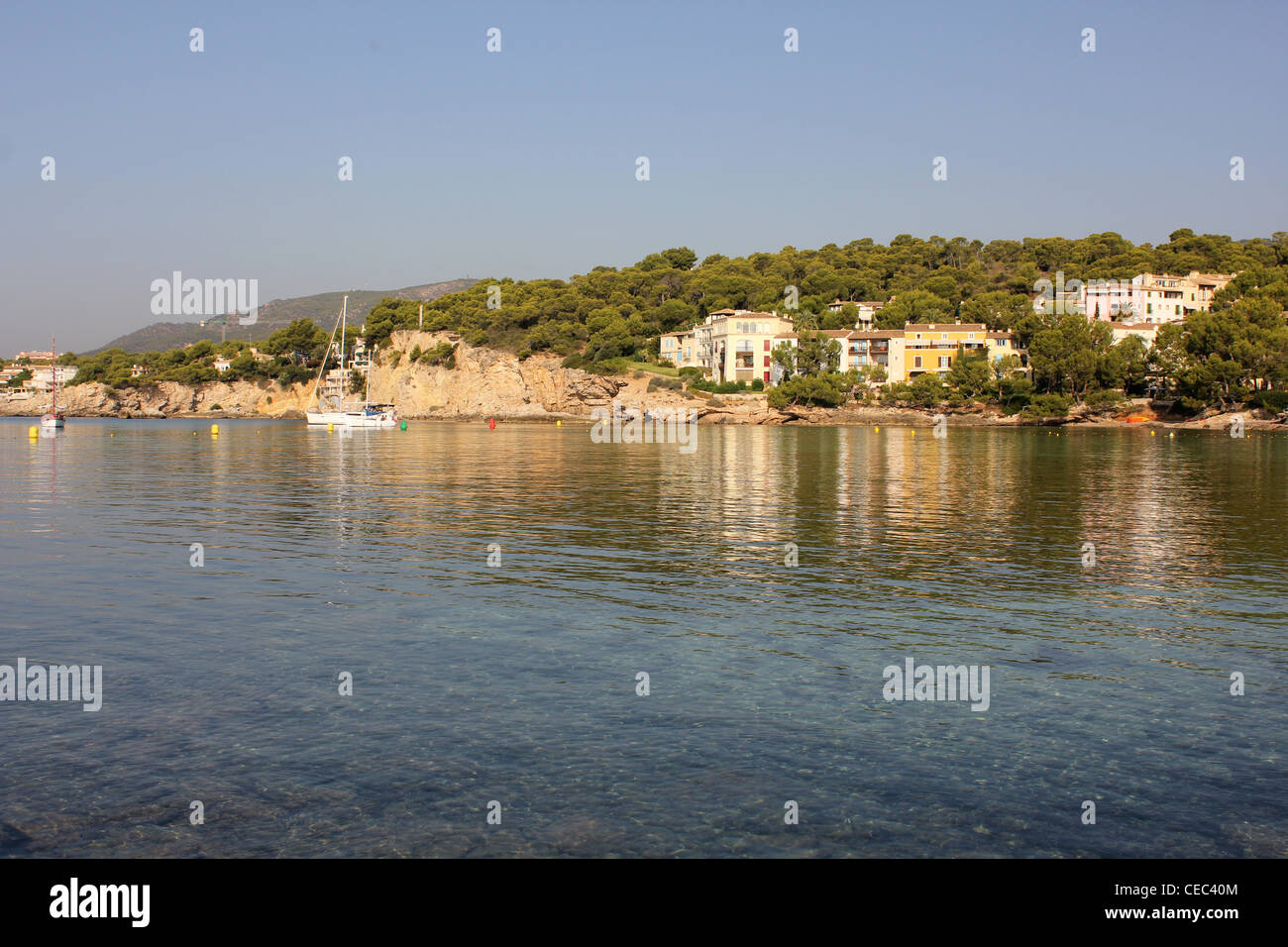 Late afternoon coastal scene at Bendinat near Illetas, Calvia, South ...