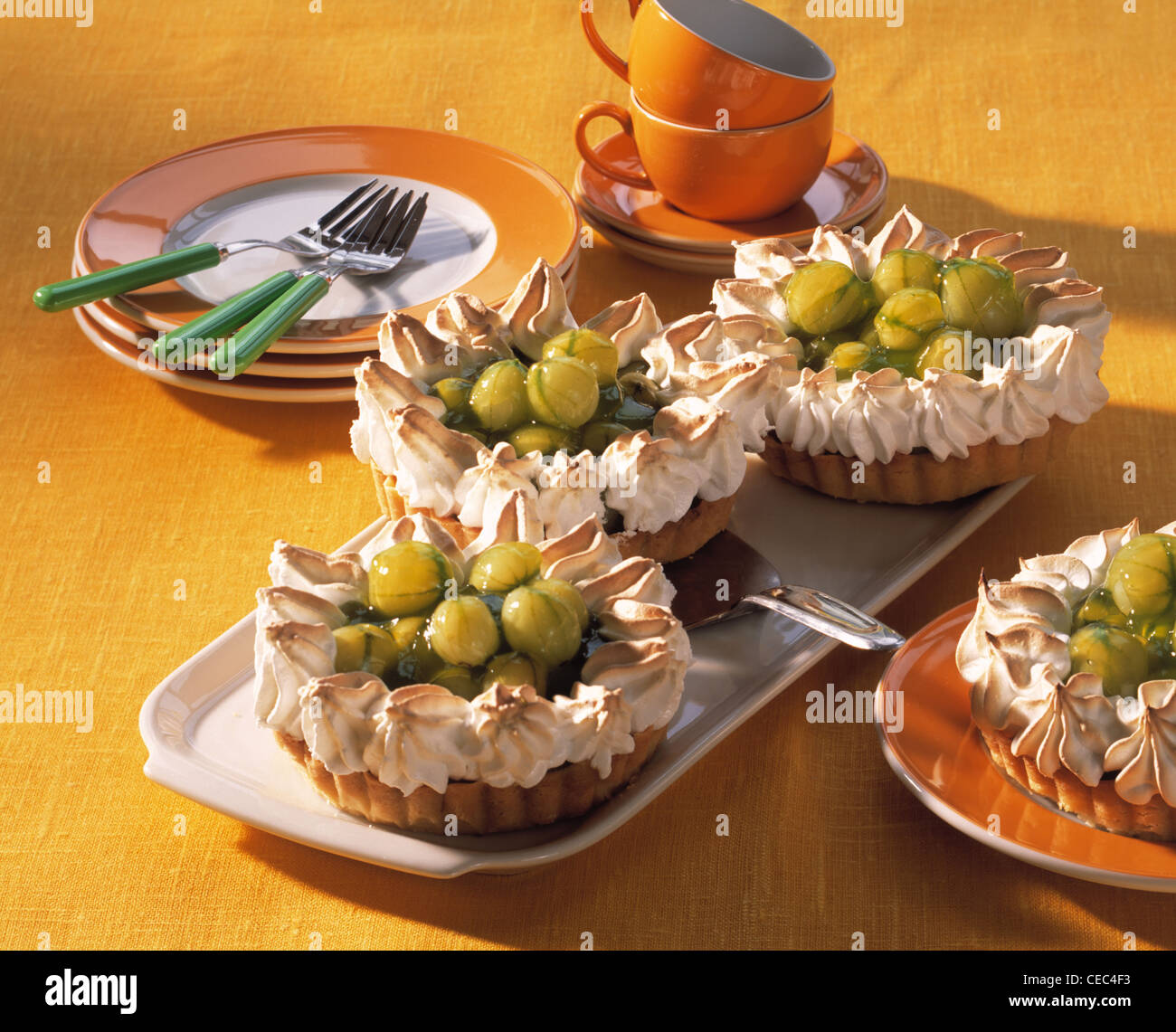 Small gooseberry - meringue cake Stock Photo - Alamy