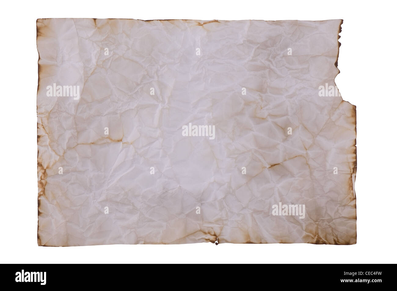 Old paper sheet isolated on white Stock Photo - Alamy