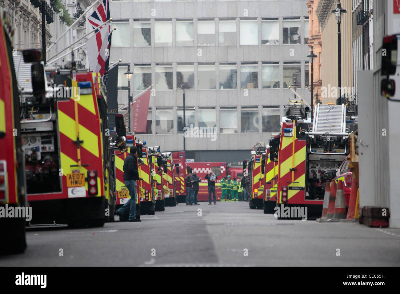 Dozens of fire engines attended the scene of a major fire in Mayfair ...