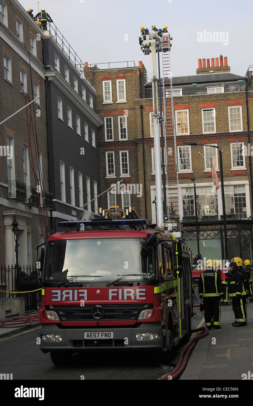 Firefighters battle Grafton Street blaze in London Stock Photo - Alamy