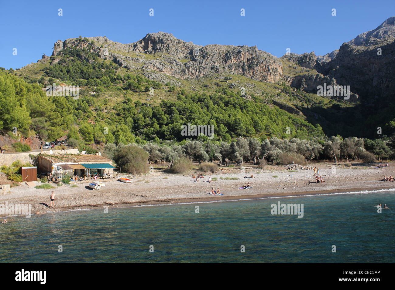 Cala Tuent - remote beach +Tramuntana mountains - between Port of ...