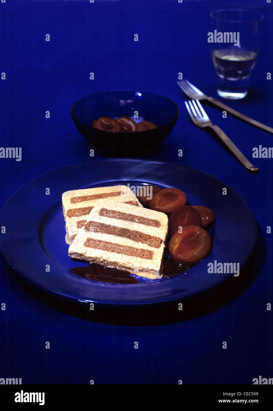 Cinnamon - gingerbread - parfait with red wine - damsons Stock Photo ...