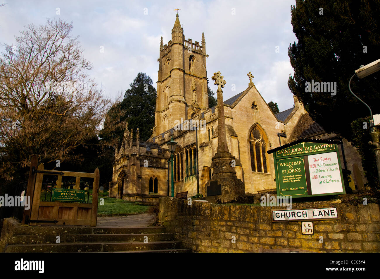 St Saint John the Baptist Church Batheaston Stock Photo - Alamy
