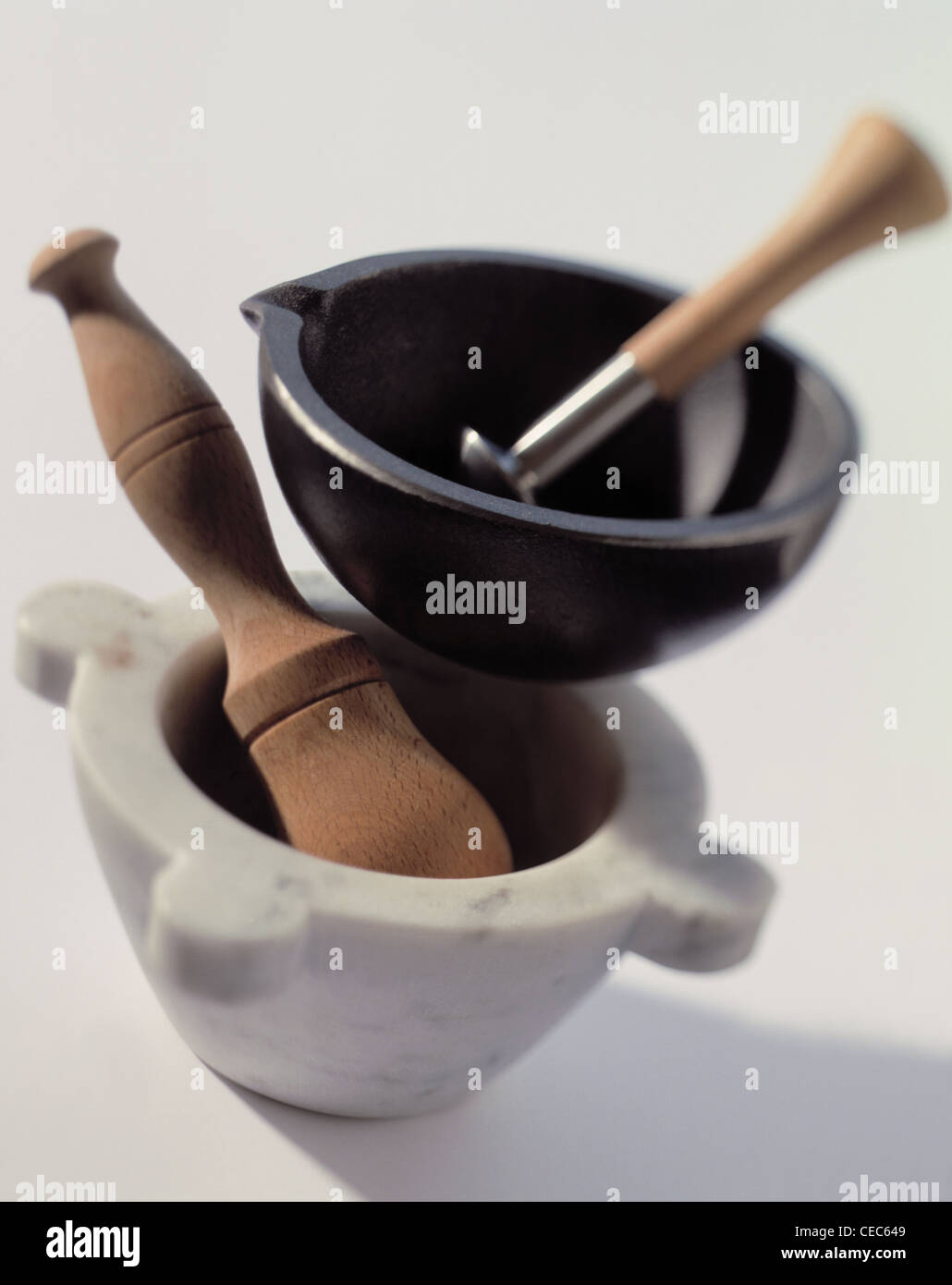 Cut out: Mortar and pestle made of marmor and granite Stock Photo - Alamy