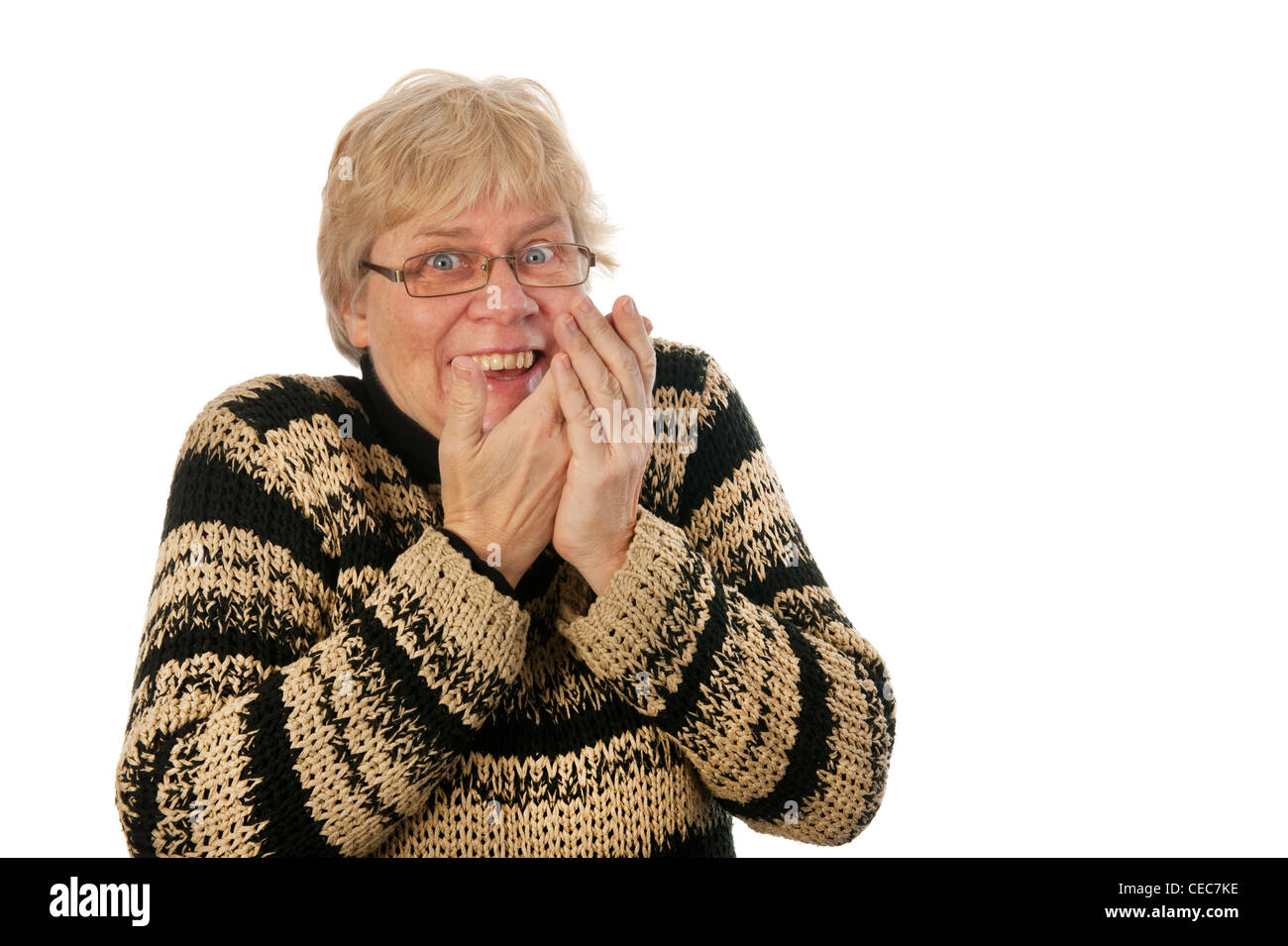 Happy smiling and laughing middle aged woman Stock Photo - Alamy