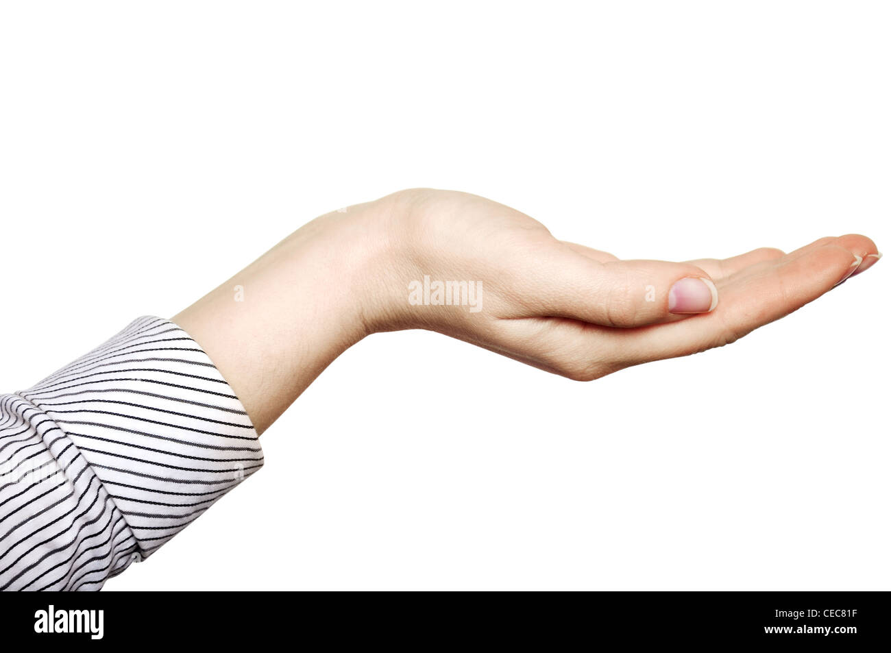 Empty hand isolated on white background Stock Photo - Alamy