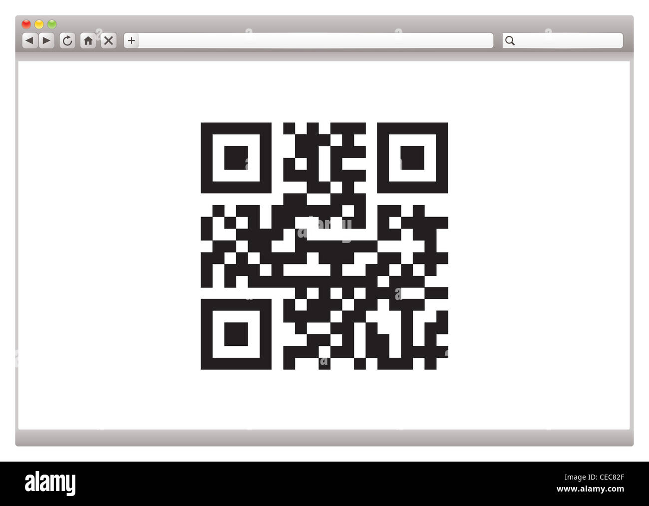 Internet browser concept with QR code for product identification Stock ...
