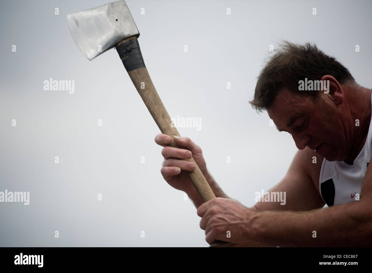 Jose Mari Olasagasti, wood cutter or aizkolari in Basque language ...