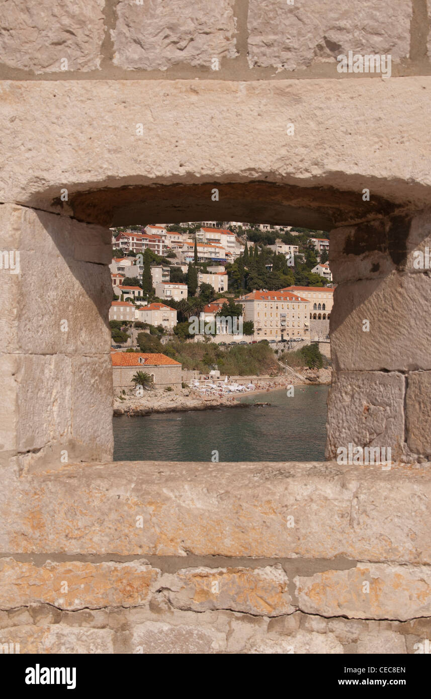 View through stone window, Dubrovnik, Croatia Stock Photo - Alamy