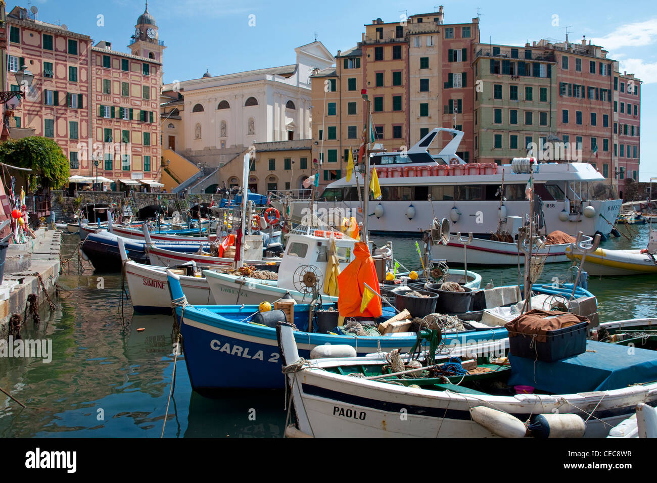Fishing harbour of Camogli, fishing village at province Genua, Liguria ... Fishing harbour of Camogli, fishing village at province Genua, Liguria ...