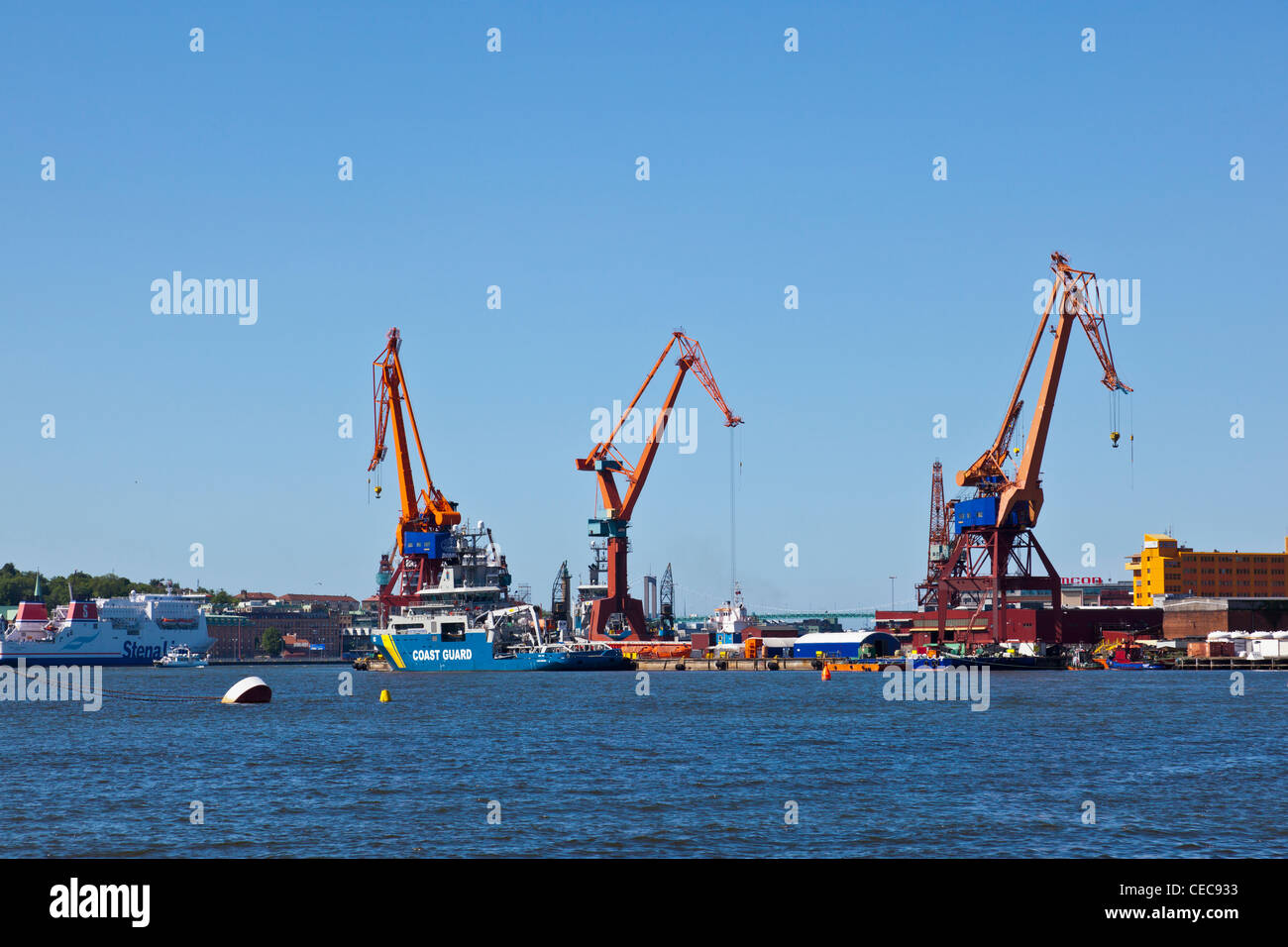 The port of Gothenburg with Coast Guard ship Stock Photo - Alamy