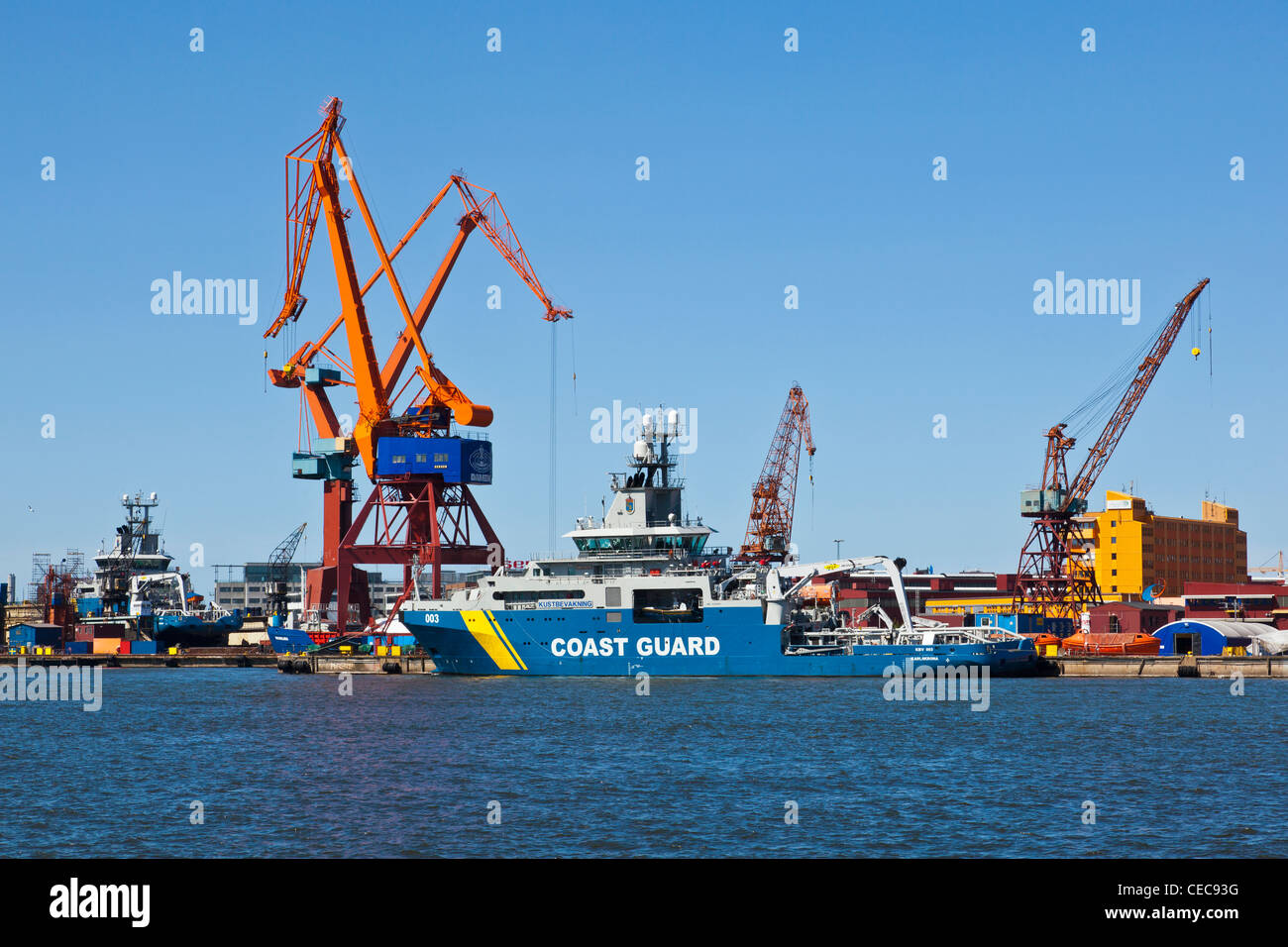 The port of Gothenburg with Coast Guard ship Stock Photo - Alamy