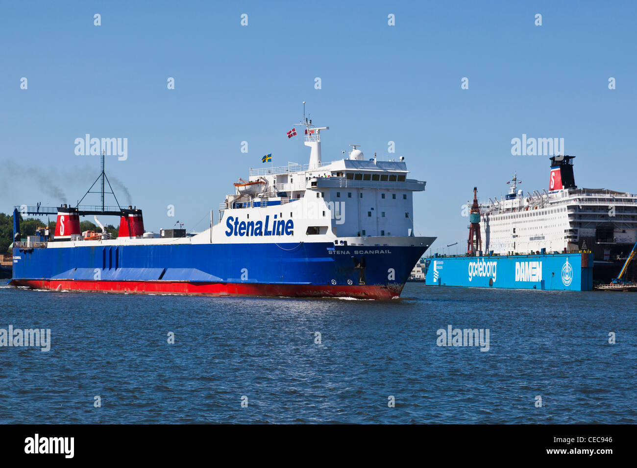 The port of Gothenburg with Stena Line ship Stock Photo - Alamy