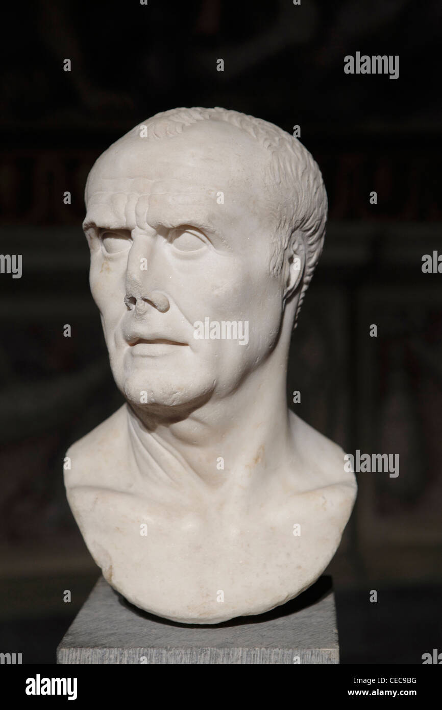 Marble bust of Roman man Stock Photo - Alamy