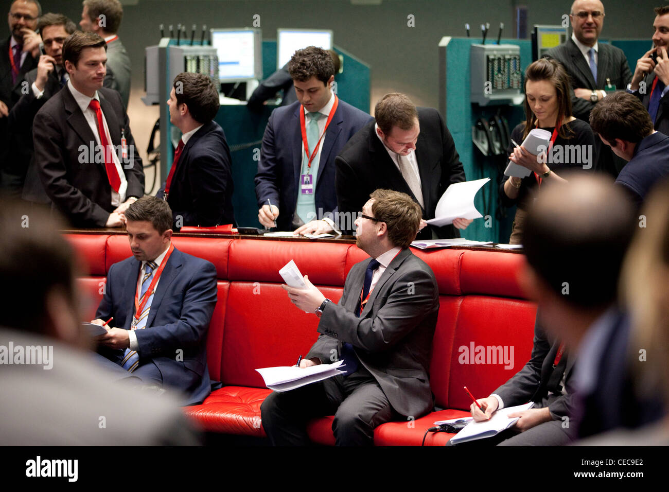 Traders in the Ring, at London Metal Exchange, Leadenhall Street, City ...