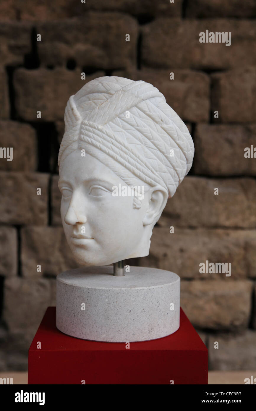 marble portrait of woman form ancient Rome with hair in style of a ...