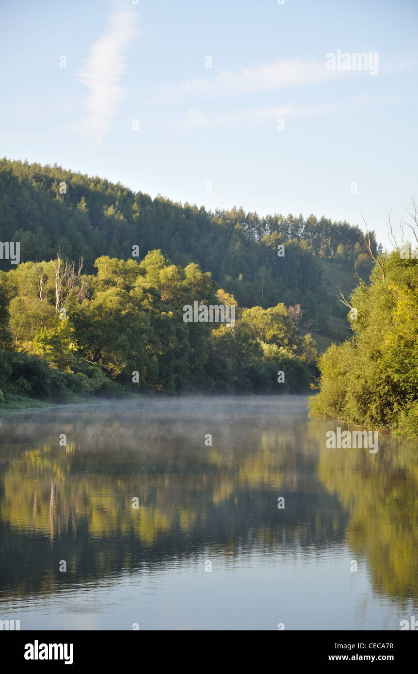Landscape with river Stock Photo - Alamy