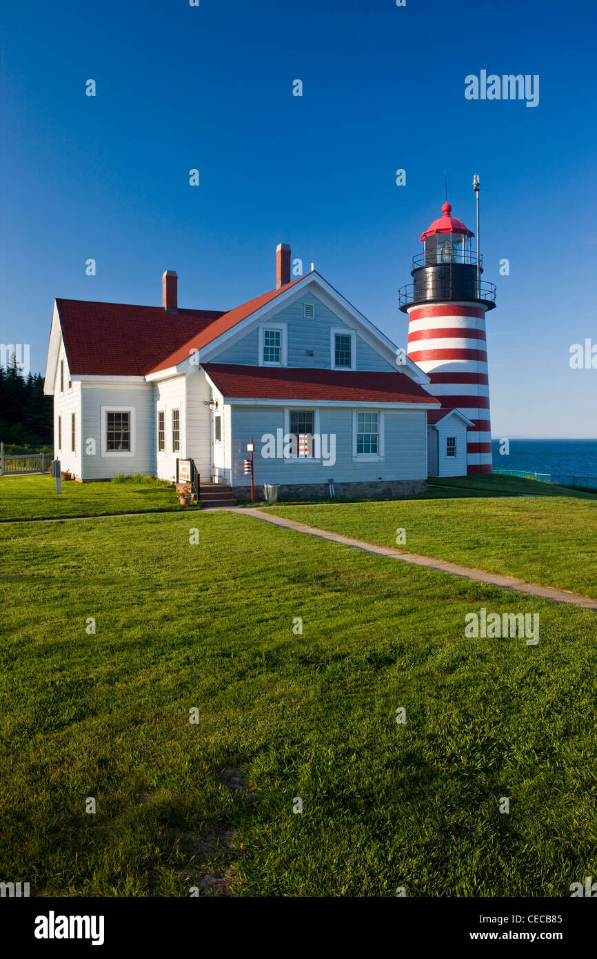 West Quoddy Head Light at Quoddy Head State Park in Lubec, Maine ...