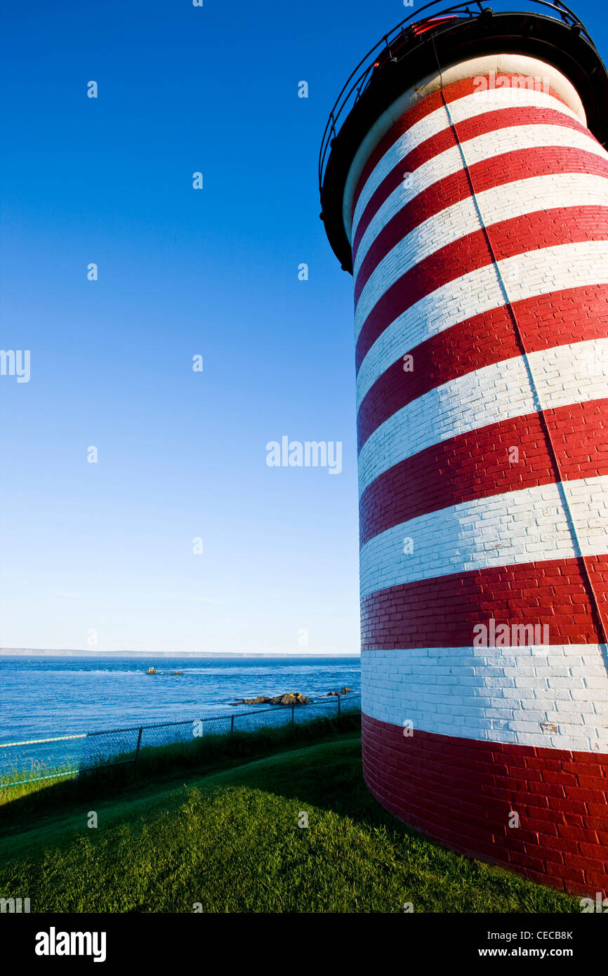 West Quoddy Head Light at Quoddy Head State Park in Lubec, Maine ...