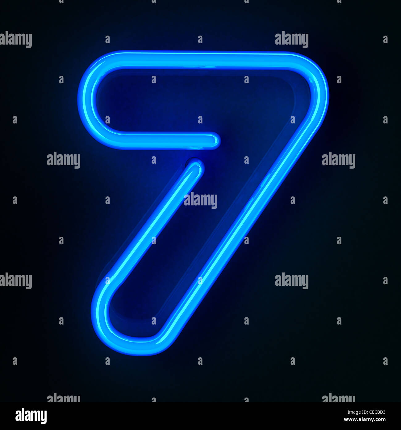 Highly detailed neon sign with the number seven Stock Photo - Alamy