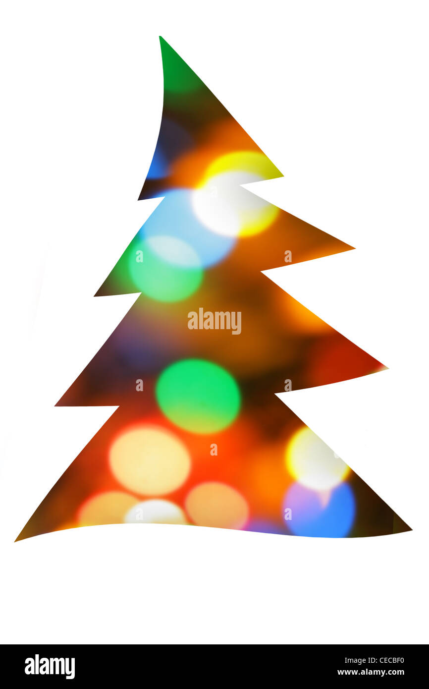 Abstract colorful Christmas tree isolated over white background Stock ...