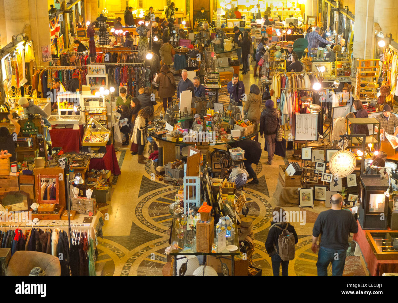 Brooklyn Flea market at Williamsburg Savings Bank Stock Photo - Alamy