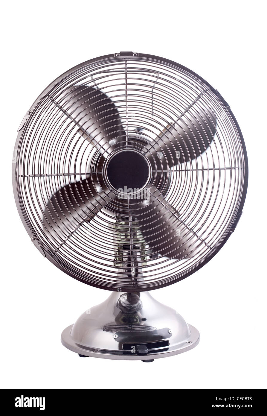 Isolated image of an elegant designed fan working against a white ...