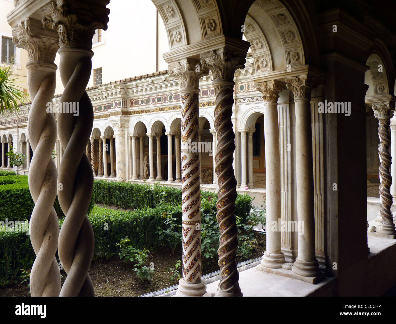 Pillars of the cloister at San Paolo Fuori le Mura, Rome, Italy Stock ...