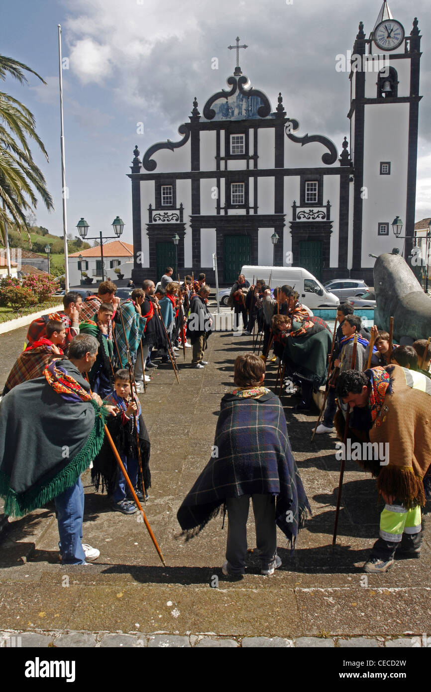 Azores San Miguel Island Portugal Capelas pilgrims Romeiros on ...