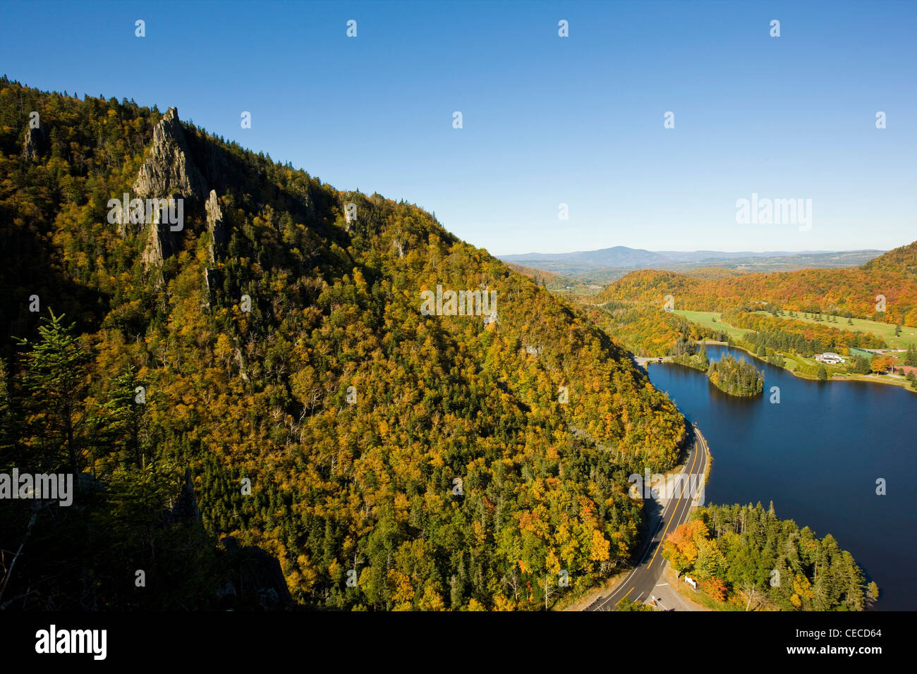 Lake Gloriette as seen from the cliffs above NH 26 in Dixville Notch ...