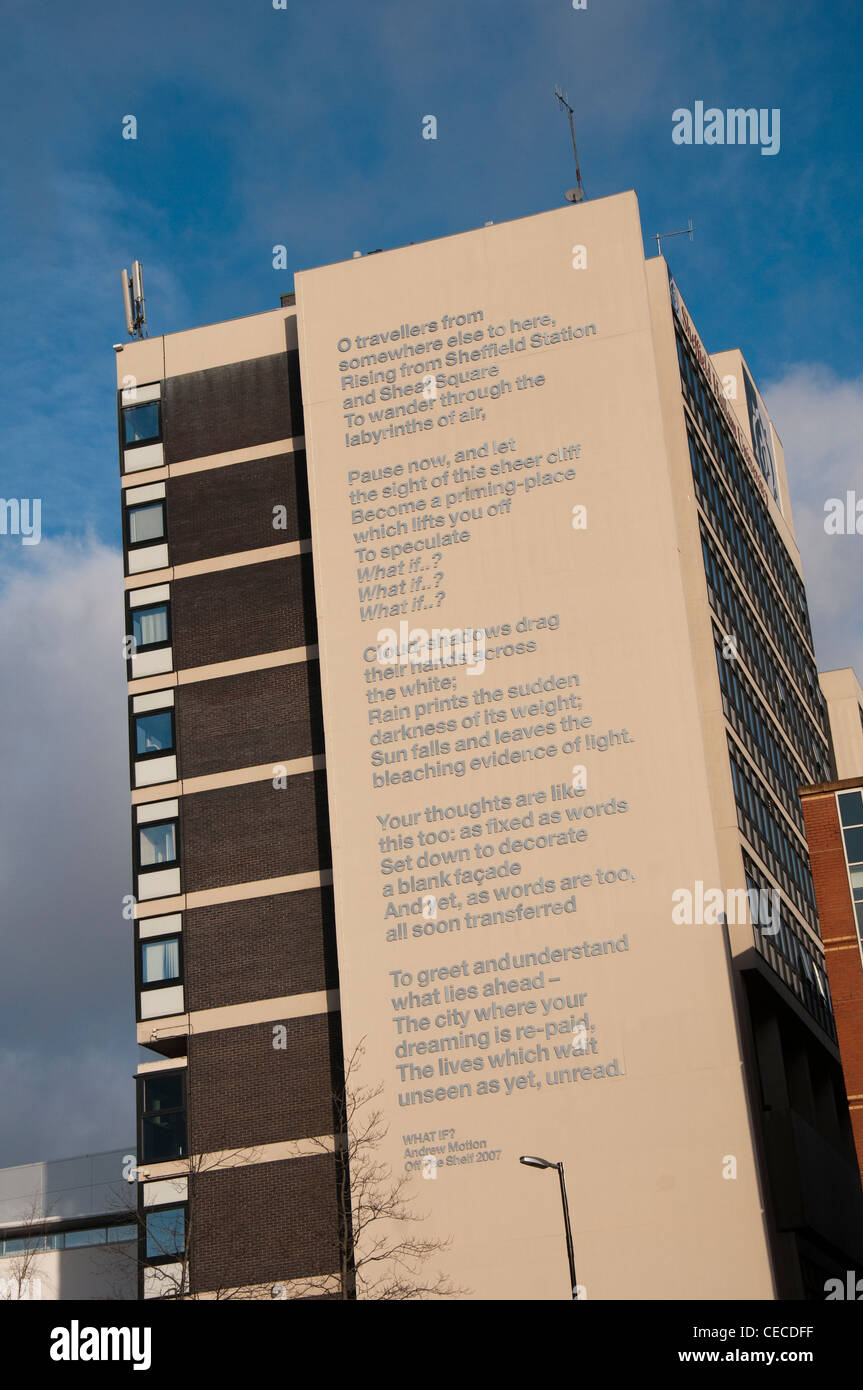 What if? A poem by Andrew Motion on the side of a Sheffield Hallam ...