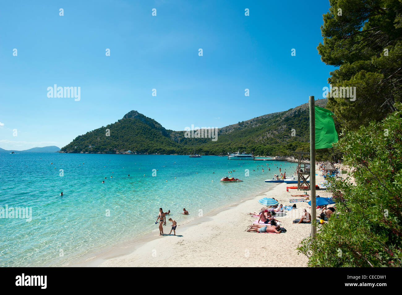 Main Formentor beach, Cala Pi de sa Posada, Mallorca, Spain Stock Photo ...