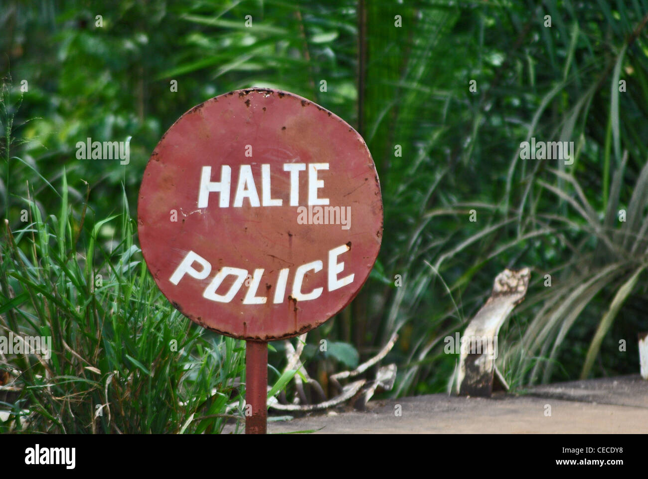 Police checkpoint near Guiglo, Ivory Coast Stock Photo - Alamy